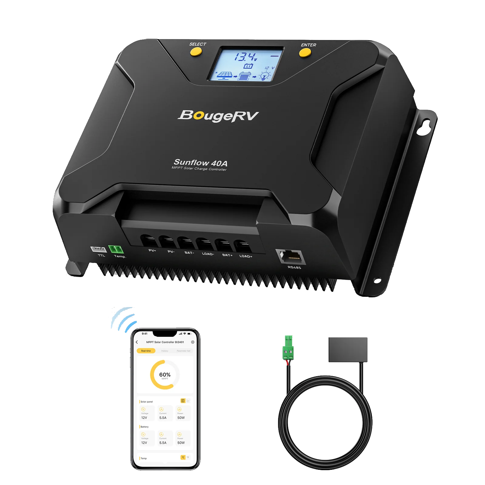 40 Amp MPPT Solar Charge Controller – BougeRV