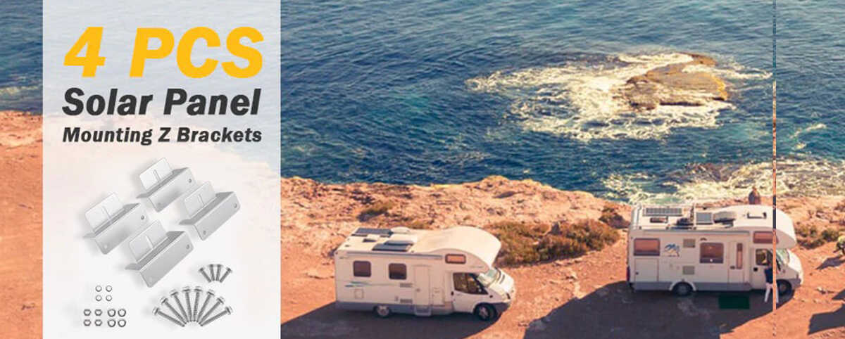 Solar Panel Mounting Z Bracket Mount Kits - Redwood log