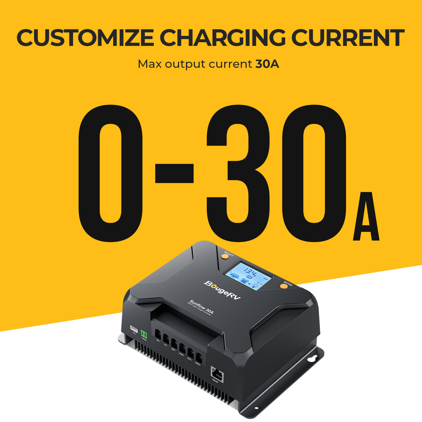 30 Amp MPPT Solar Charge Controller – BougeRV