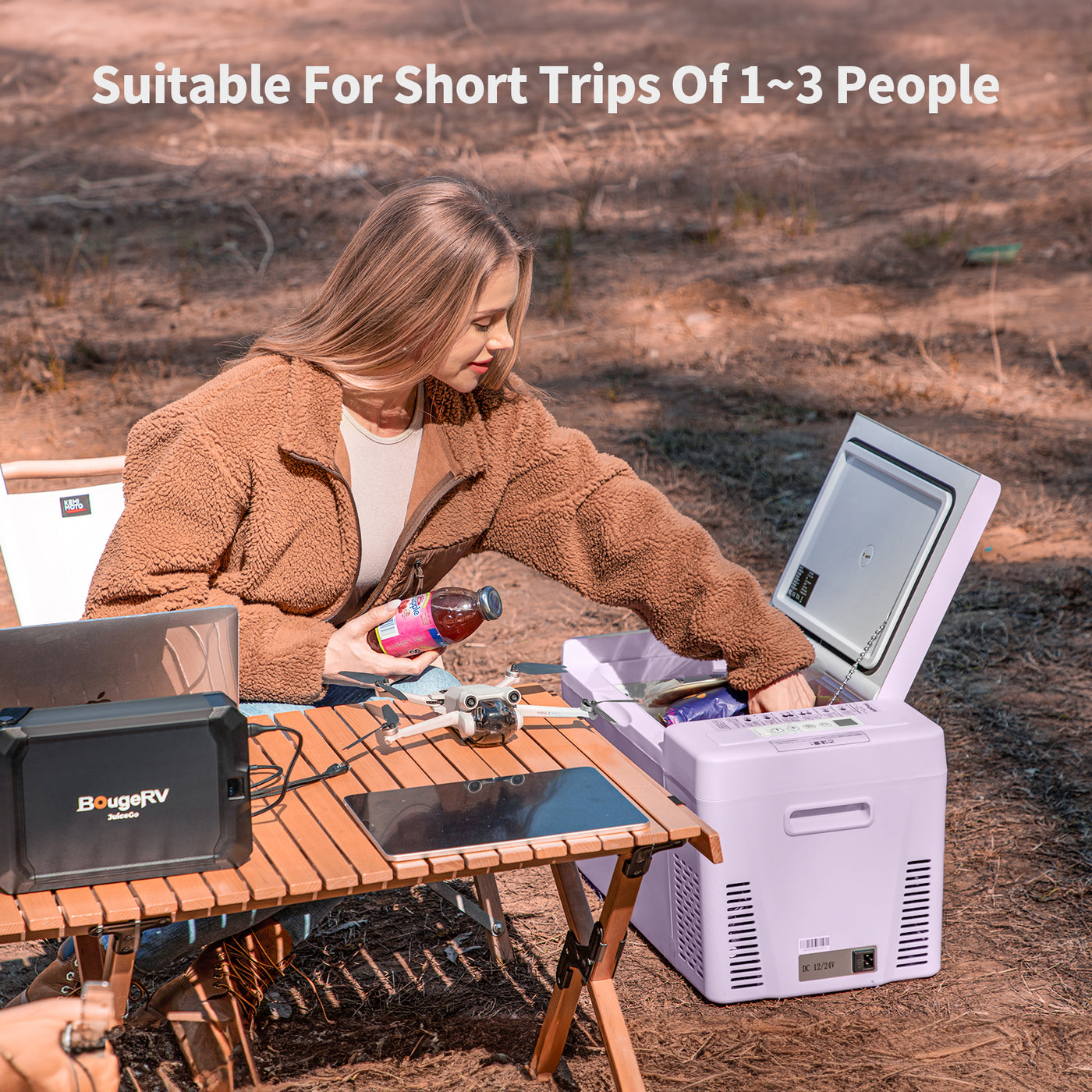 BougeRV 12V 23 Quart Colorful Purple Portable Fridge
