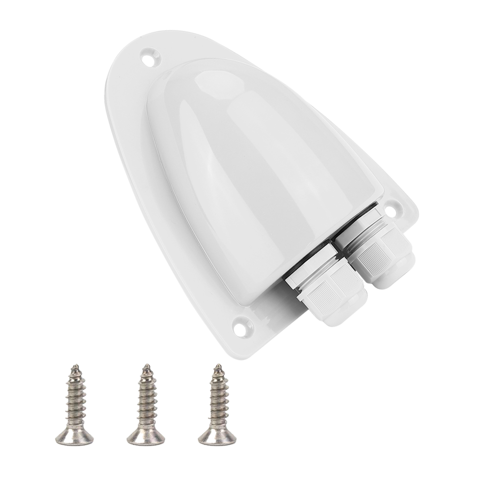 White Solar Double Cable Entry Gland Box – BougeRV